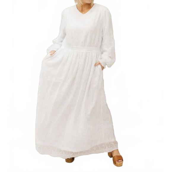 tea n rose | Dresses | New Tea N Rose Embroidered Maxi Dress In White ...